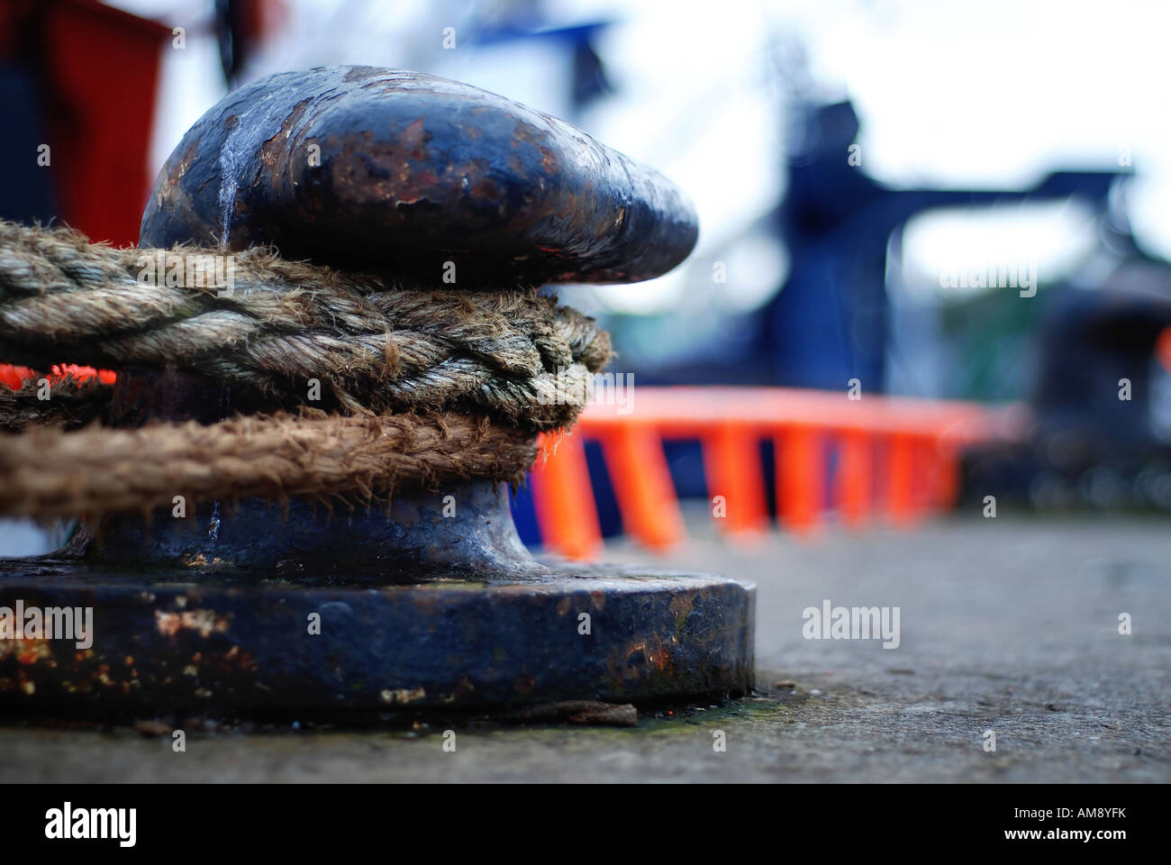 Steel pier mooring in Ireland Stock Photo - Alamy