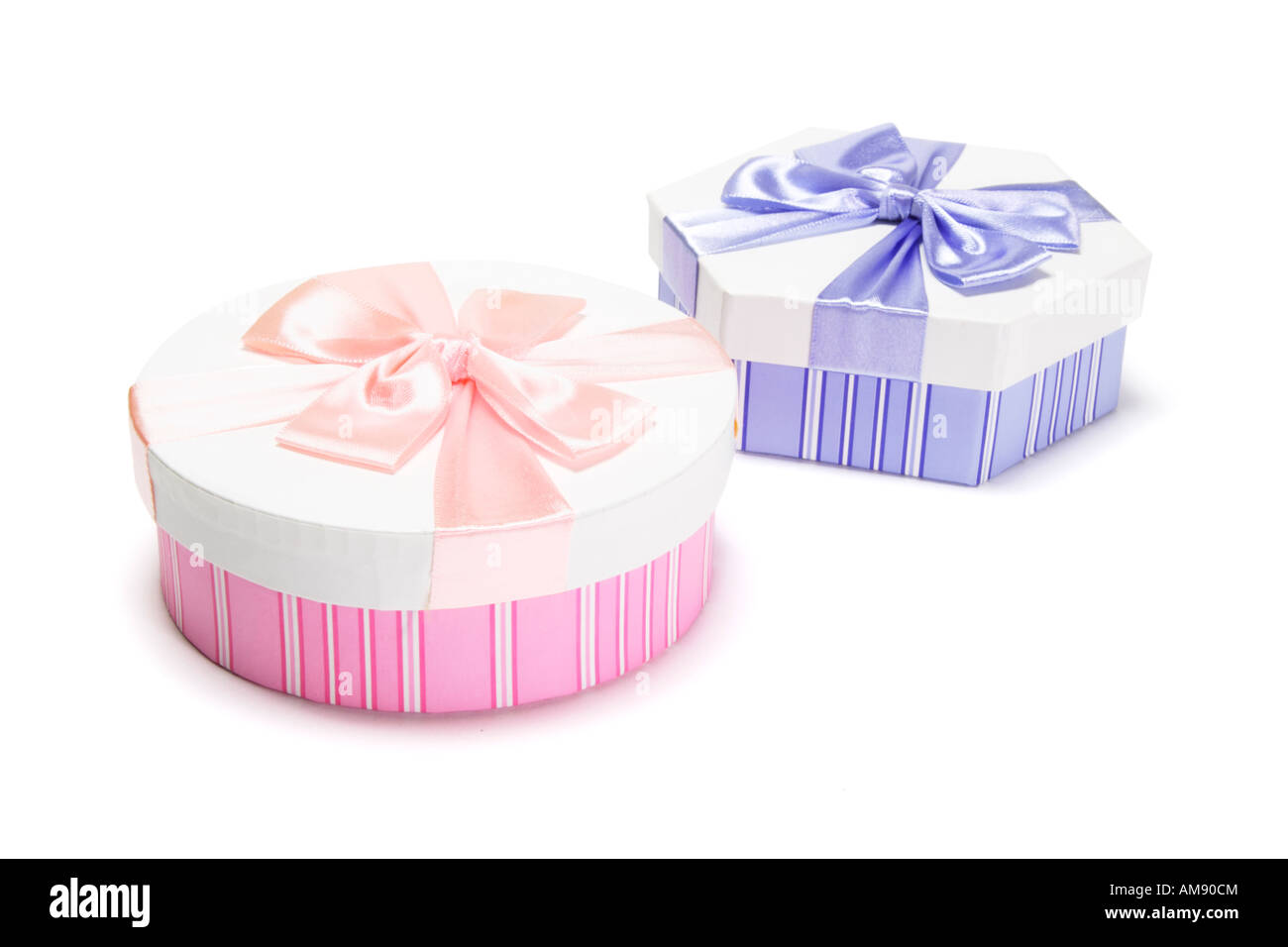 Gift Boxes on White Background Stock Photo - Alamy