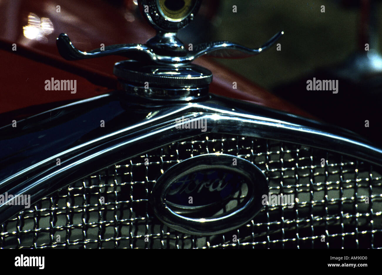 classic ford car grill Stock Photo - Alamy