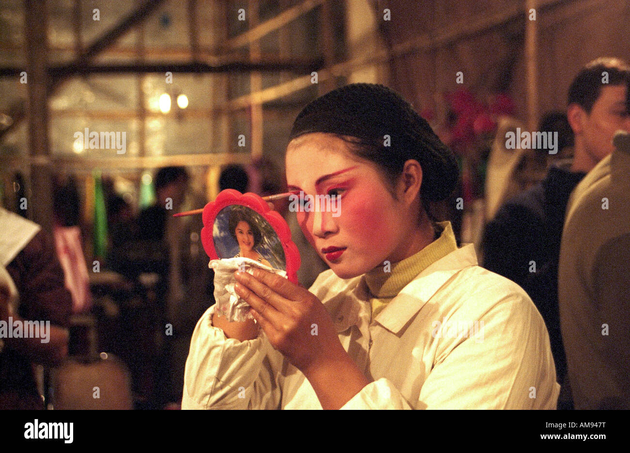 Chinese Opera Performers Putting on Makeup Stock Photo - Alamy