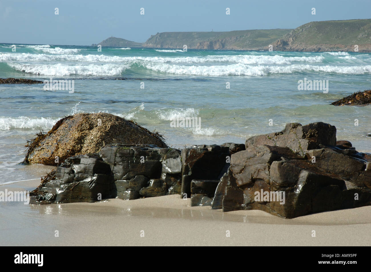 Whitesand Bay, Sennen Cove, Cornwall, England, UK Stock Photo - Alamy