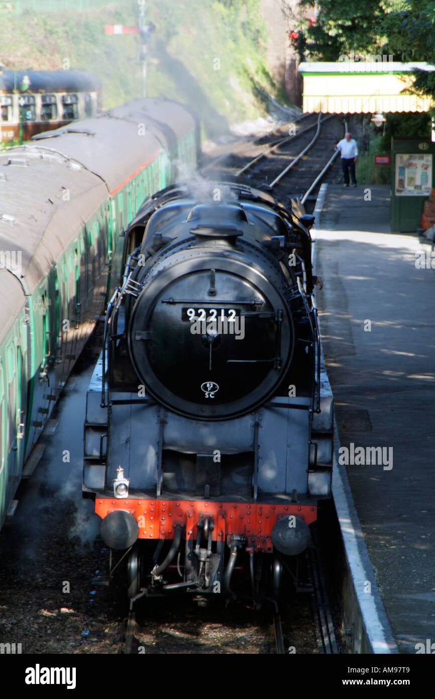 Steam Locomotive 922212 BR Class 9F working the Watercress Line in ...