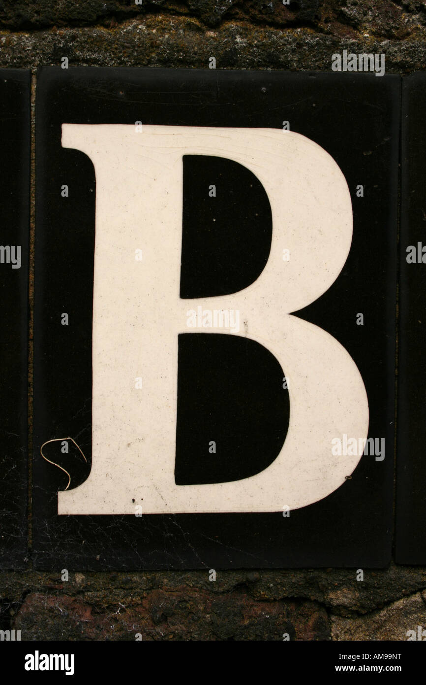 The letter b from street sign Hampstead London England UK Stock Photo ...