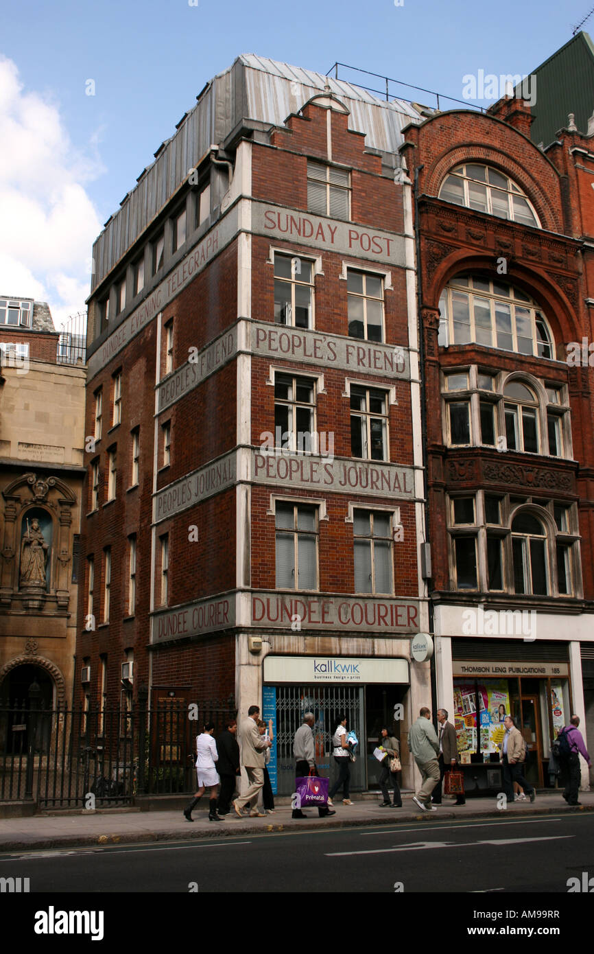Old building in London with Sunday Post, Peoples Friend, Peoples ...