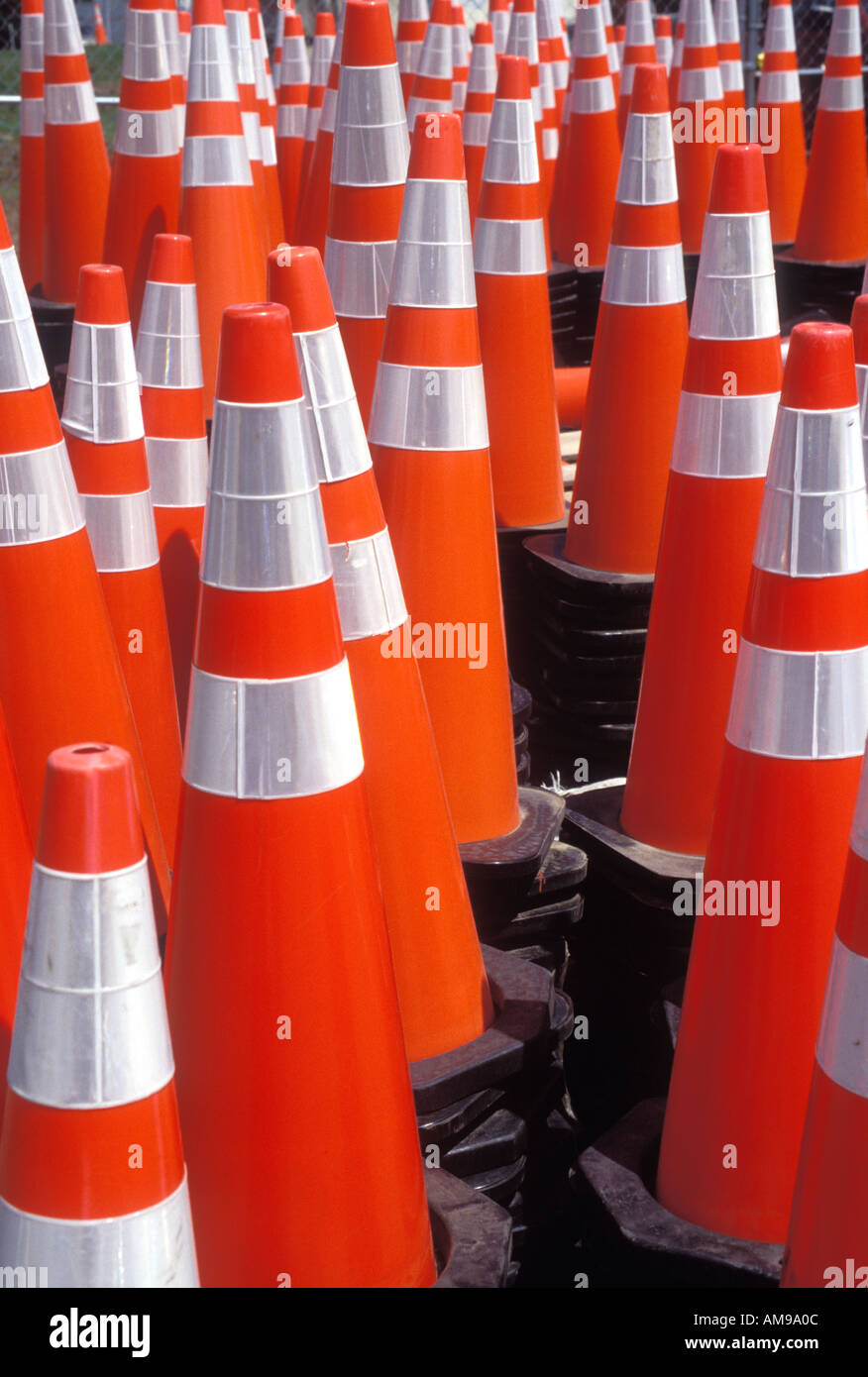 Orange road cones hi-res stock photography and images - Alamy