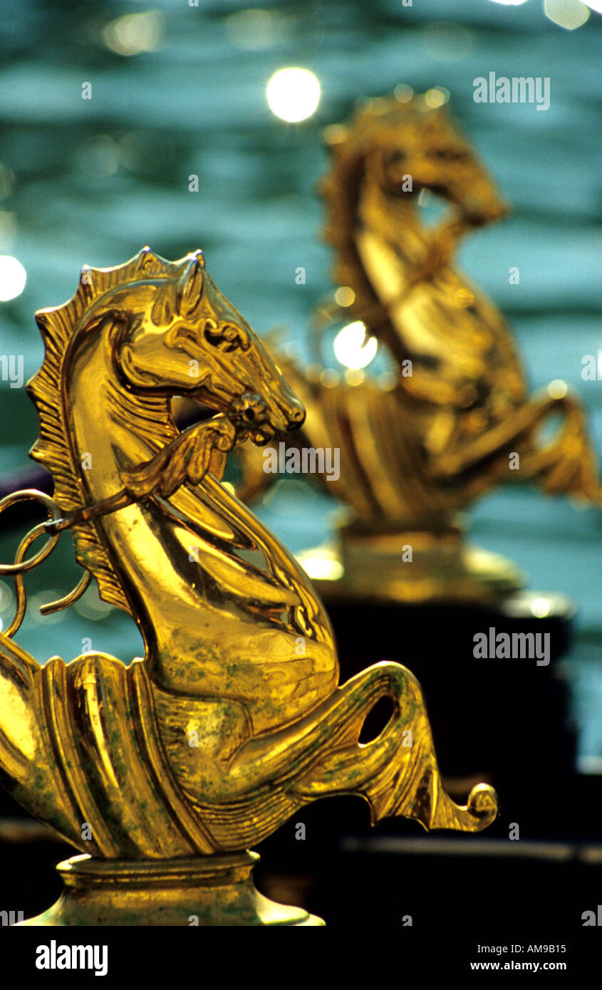 Golden Seahorse Gondola Venice Italy Stock Photo - Alamy