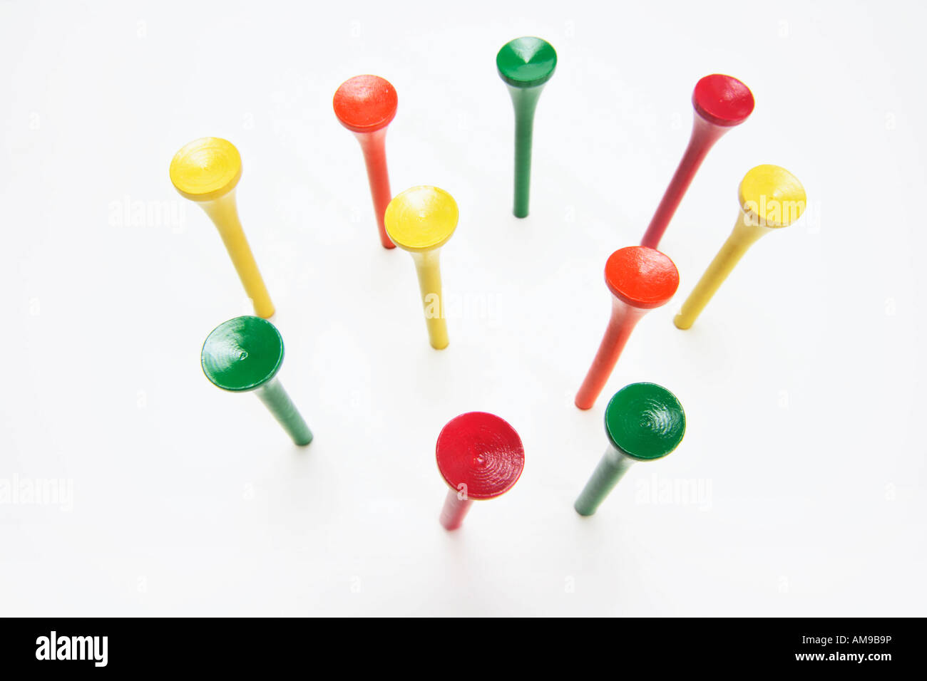 Golf Tees on White Background Stock Photo - Alamy