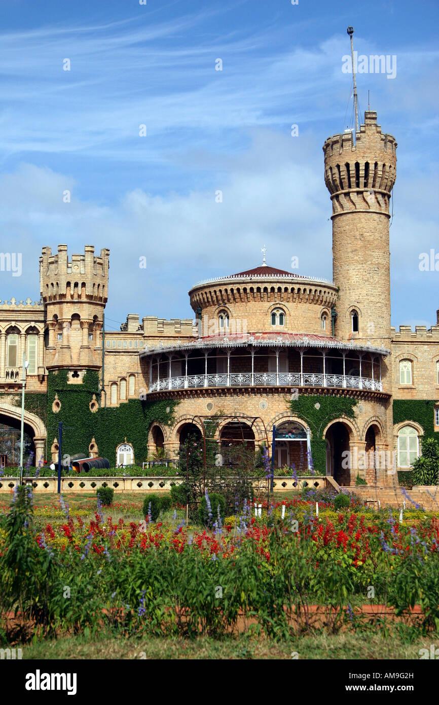The facade of Bangalore Palace in the city of Bangalore, Karnataka ...