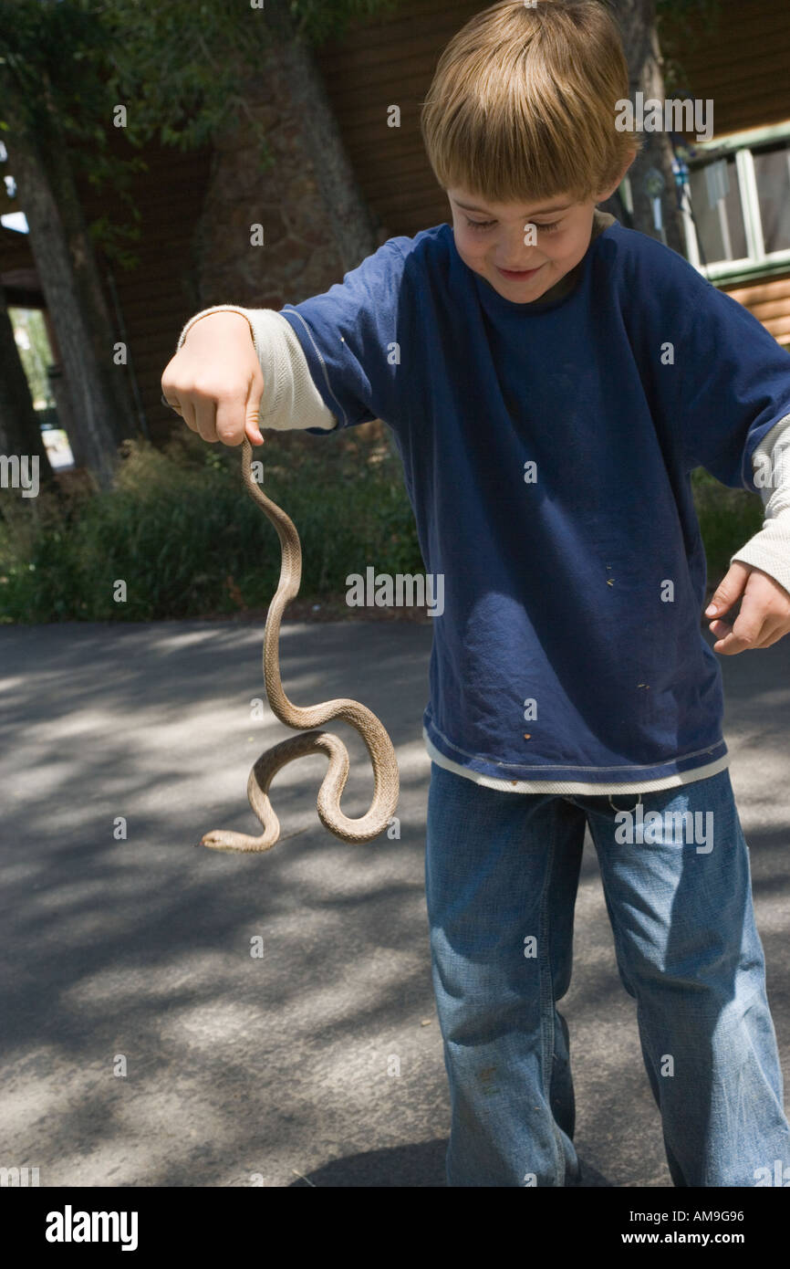 boy with snake 3 Stock Photo - Alamy