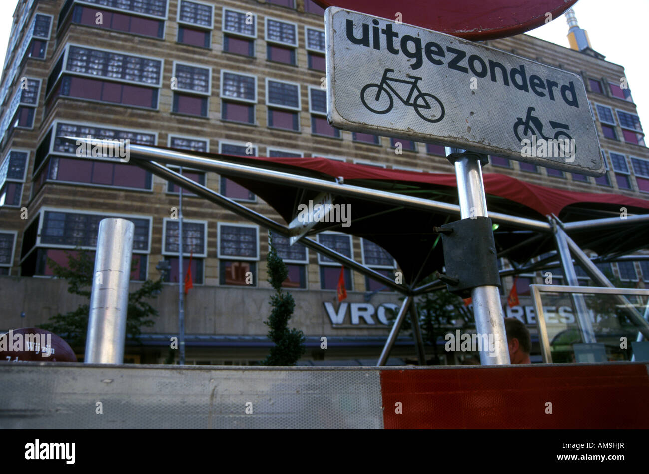 Dutch Cycle Motorbike and Cycle Lane Sign Stock Photo - Alamy