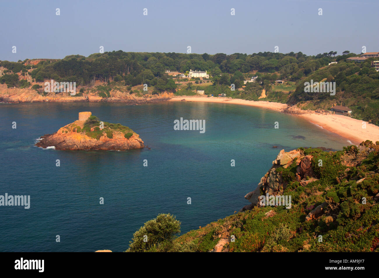 One of the many beautiful islands off the Jersey mainland Stock Photo ...