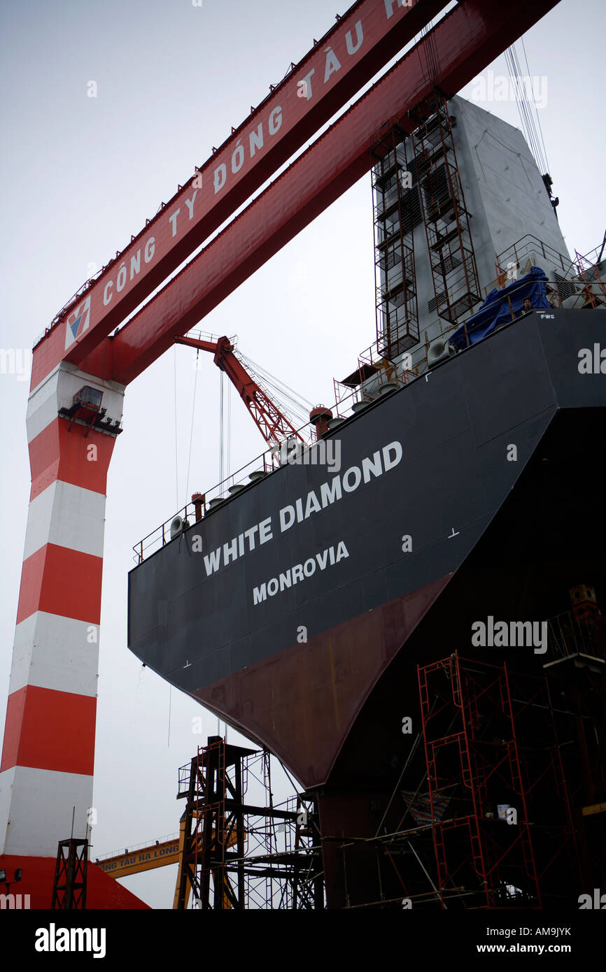 Crane Shipbuilding Ha Long Ship Yard North Vietnam Asia Stock Photo - Alamy