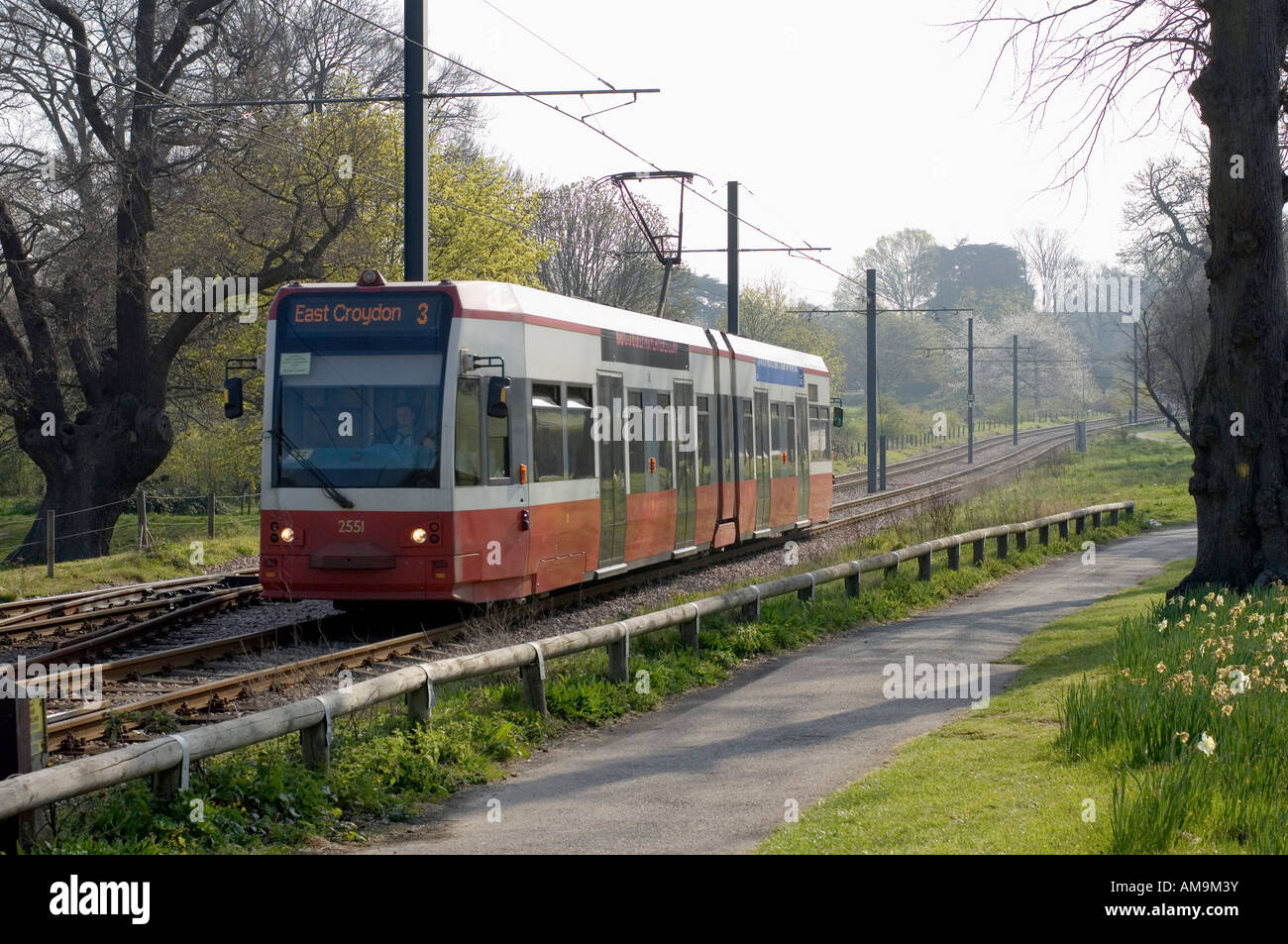 Croydon Tramlink Service at Lloyd Park Stock Photo - Alamy