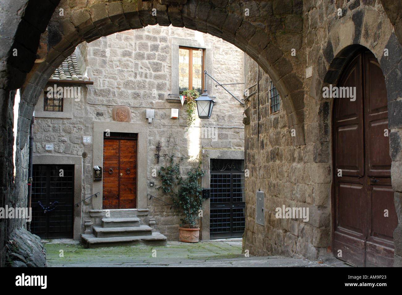 The medieval quarter of San Pellegrino Viterbo Italy Stock Photo - Alamy