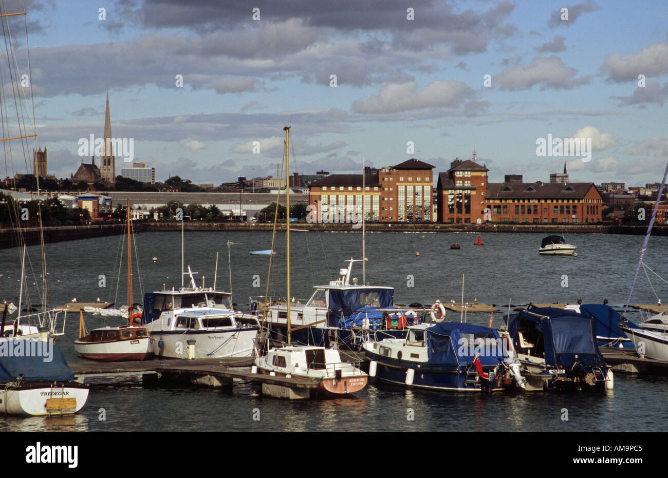 Albert Edward Dock and Marina at Preston Riversway Docklands Stock ...