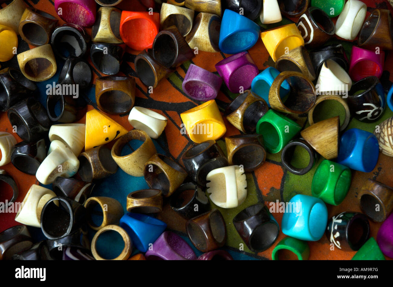 Hand made rings on a market stall Stock Photo - Alamy
