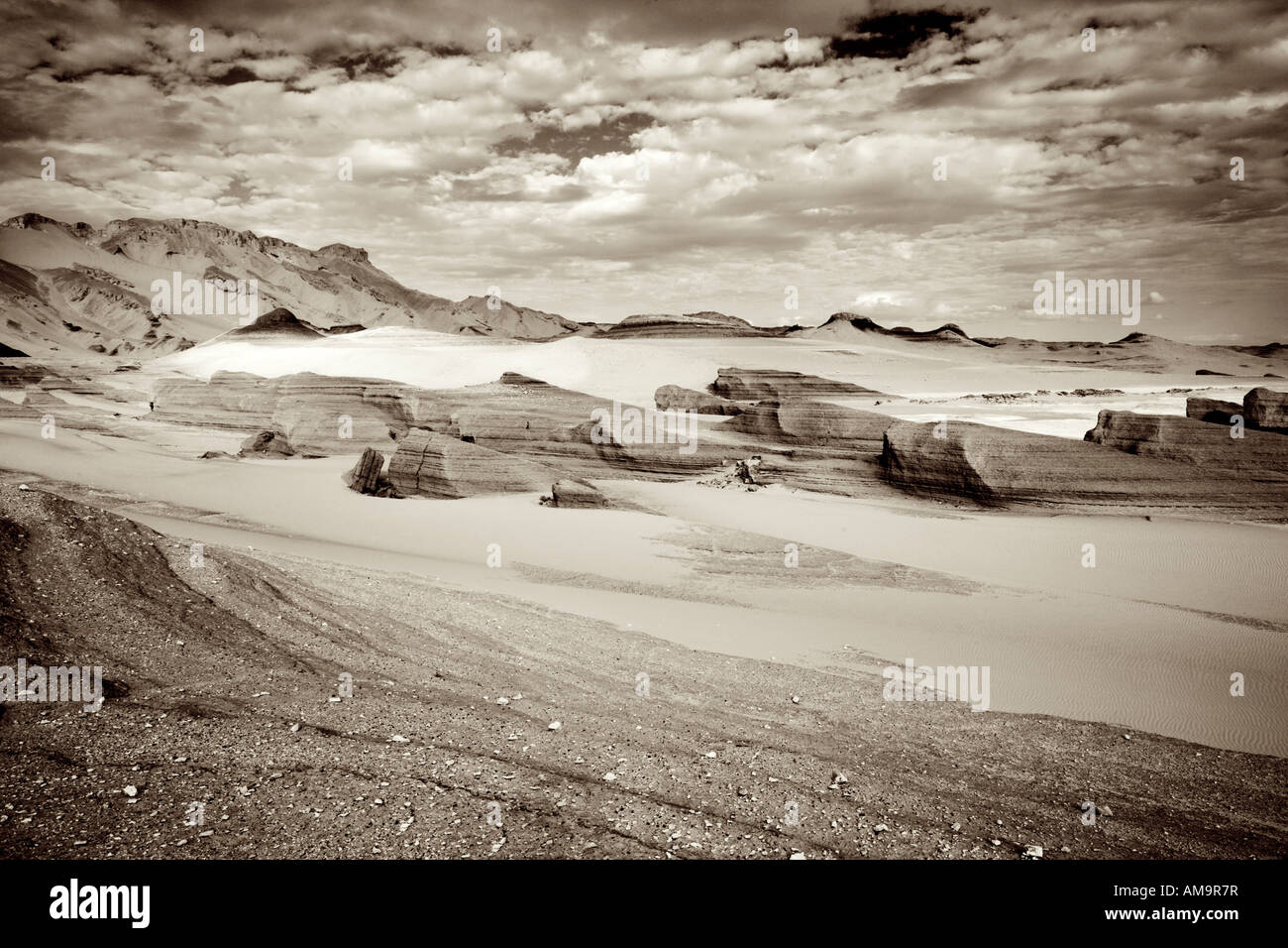 View of yardang field , Dakhla Oasis, Egypt , North Africa Stock Photo ...