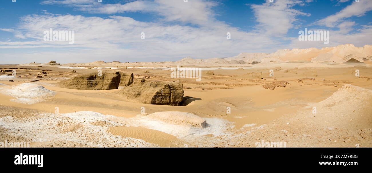 Panoramic shot taken from the edge of a Yardang field in front of the ...
