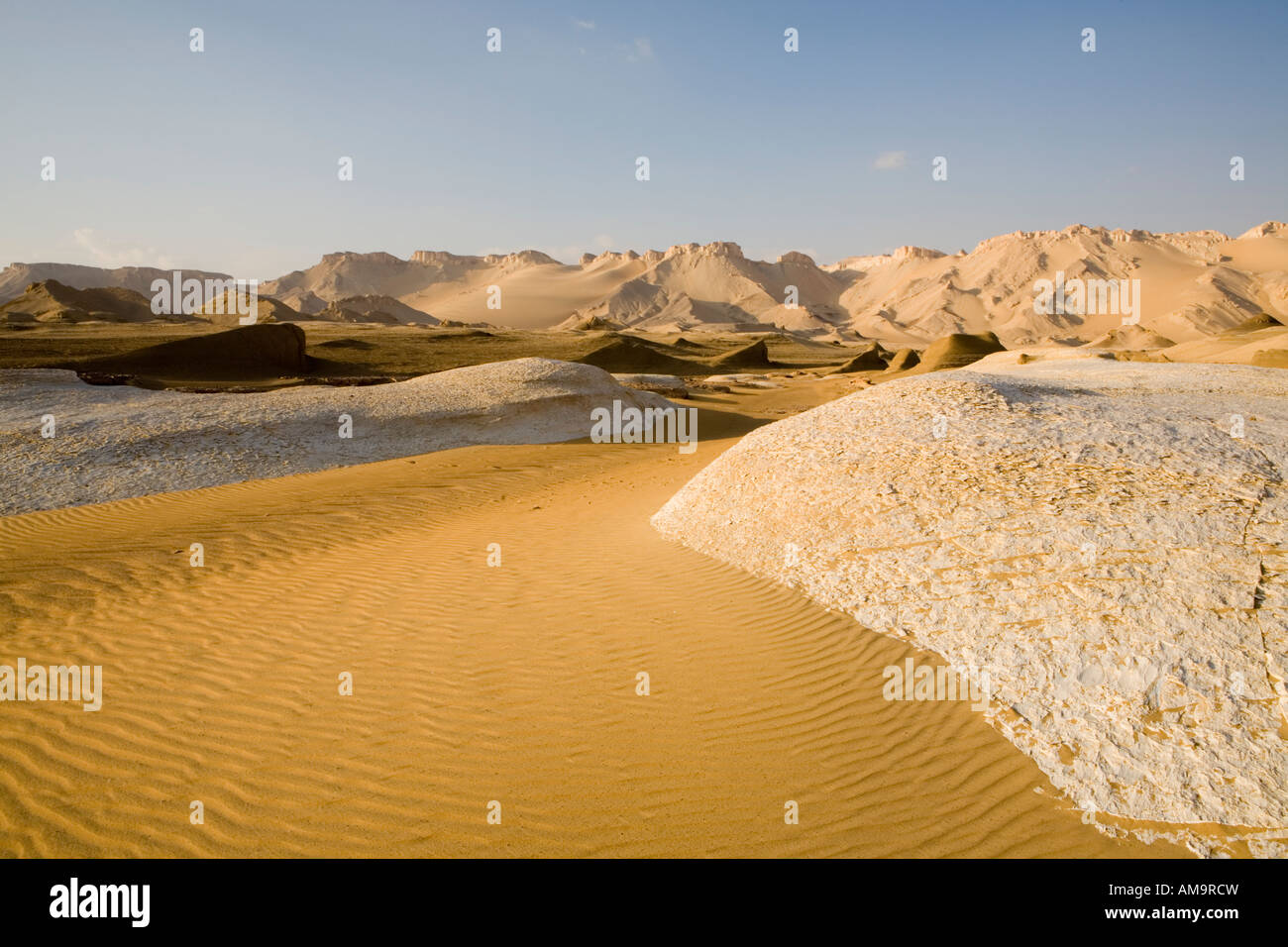 White limestone intrusion on edge of yardang field Dakhla Oasis , Egypt ...