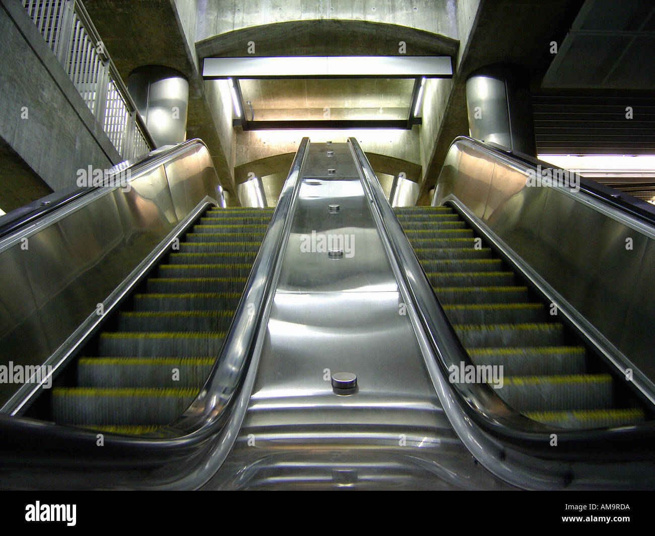 Urban Scene of Two Escalators Stock Photo - Alamy