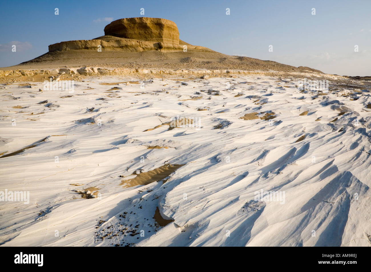 White limestone intrusion on edge of yardang field Dakhla Oasis , Egypt ...