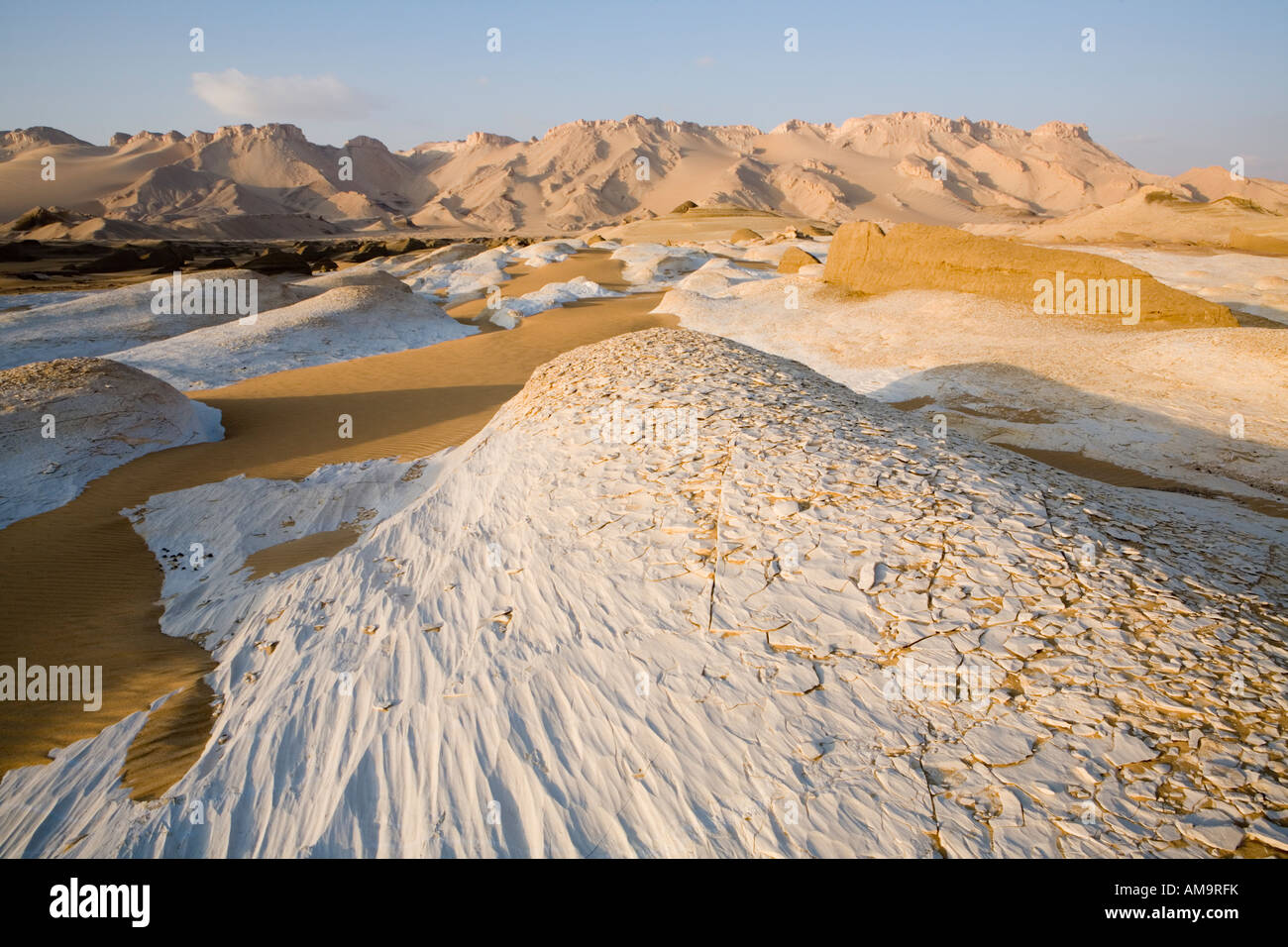 Yardang field with limestone intrusion, Dakhla Oasis, Egypt Stock Photo ...