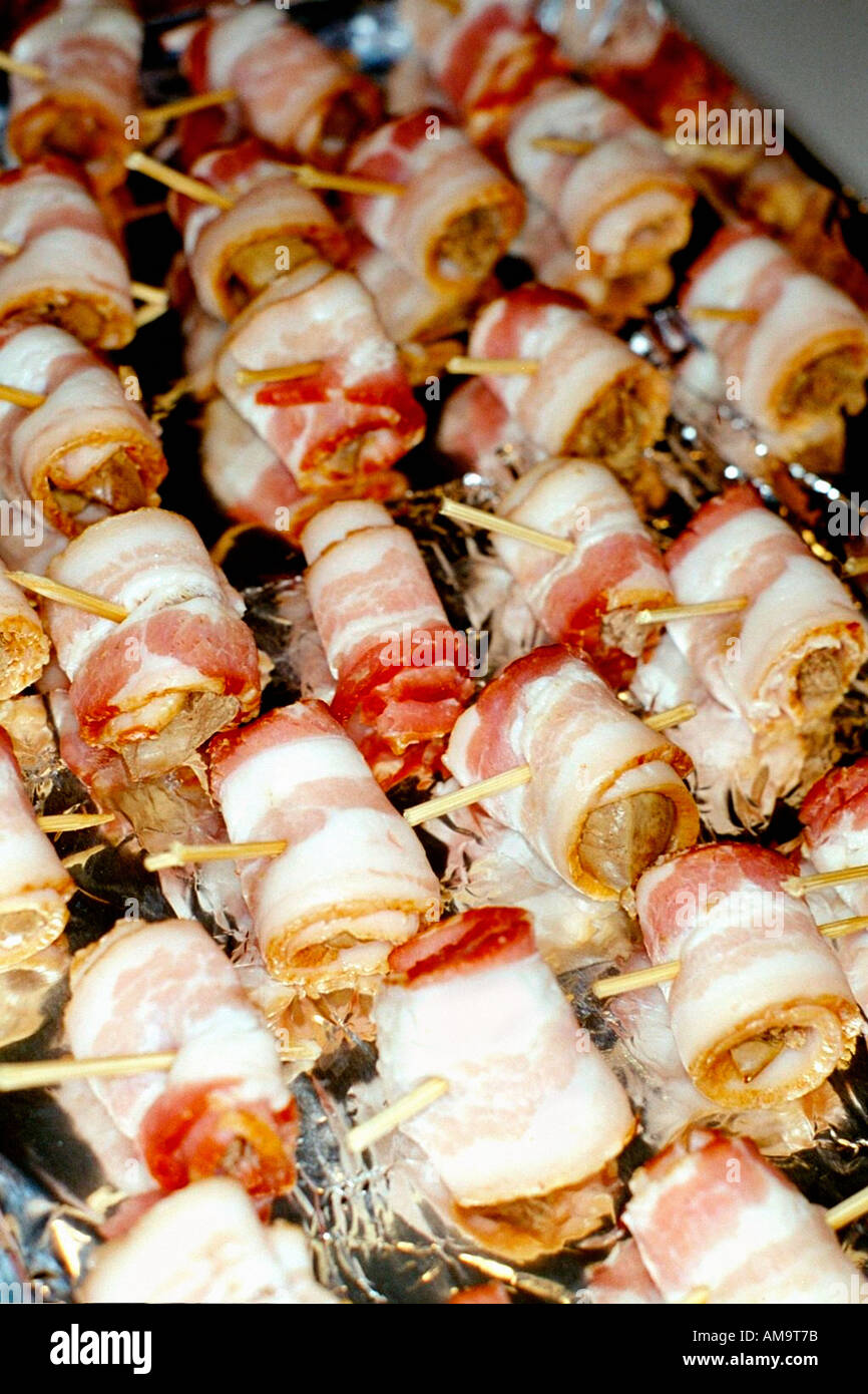 Still Life of Uncooked Rumaki Appetizers Stock Photo - Alamy