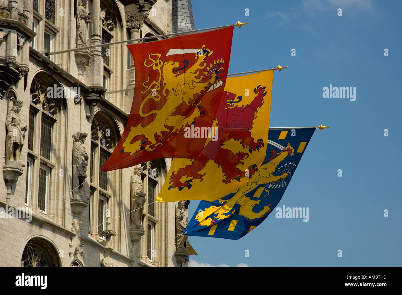 Flags at Stadhuis, Gouda Stock Photo - Alamy