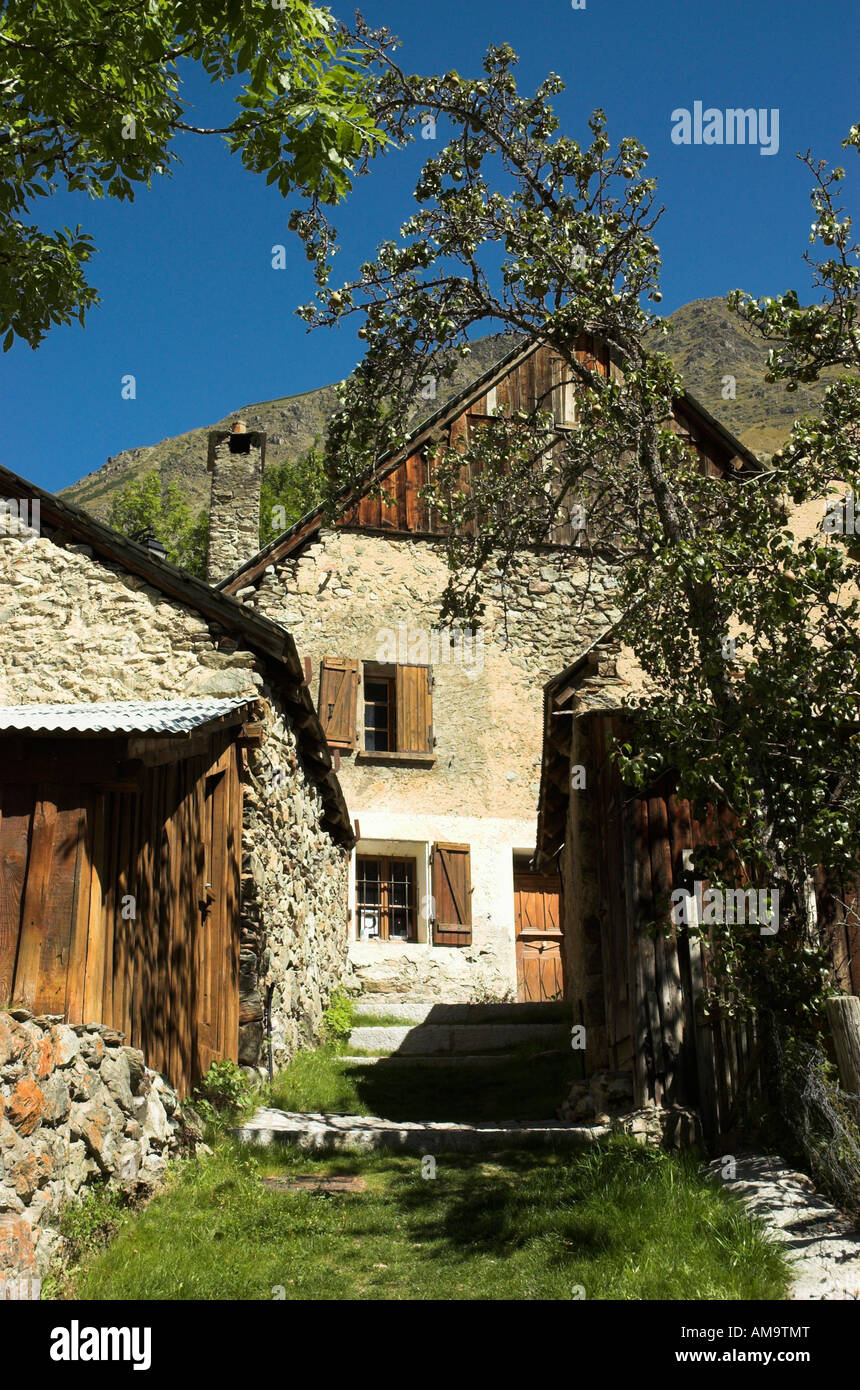Very old houses in the rural French village of St Christophe en Oisans ...