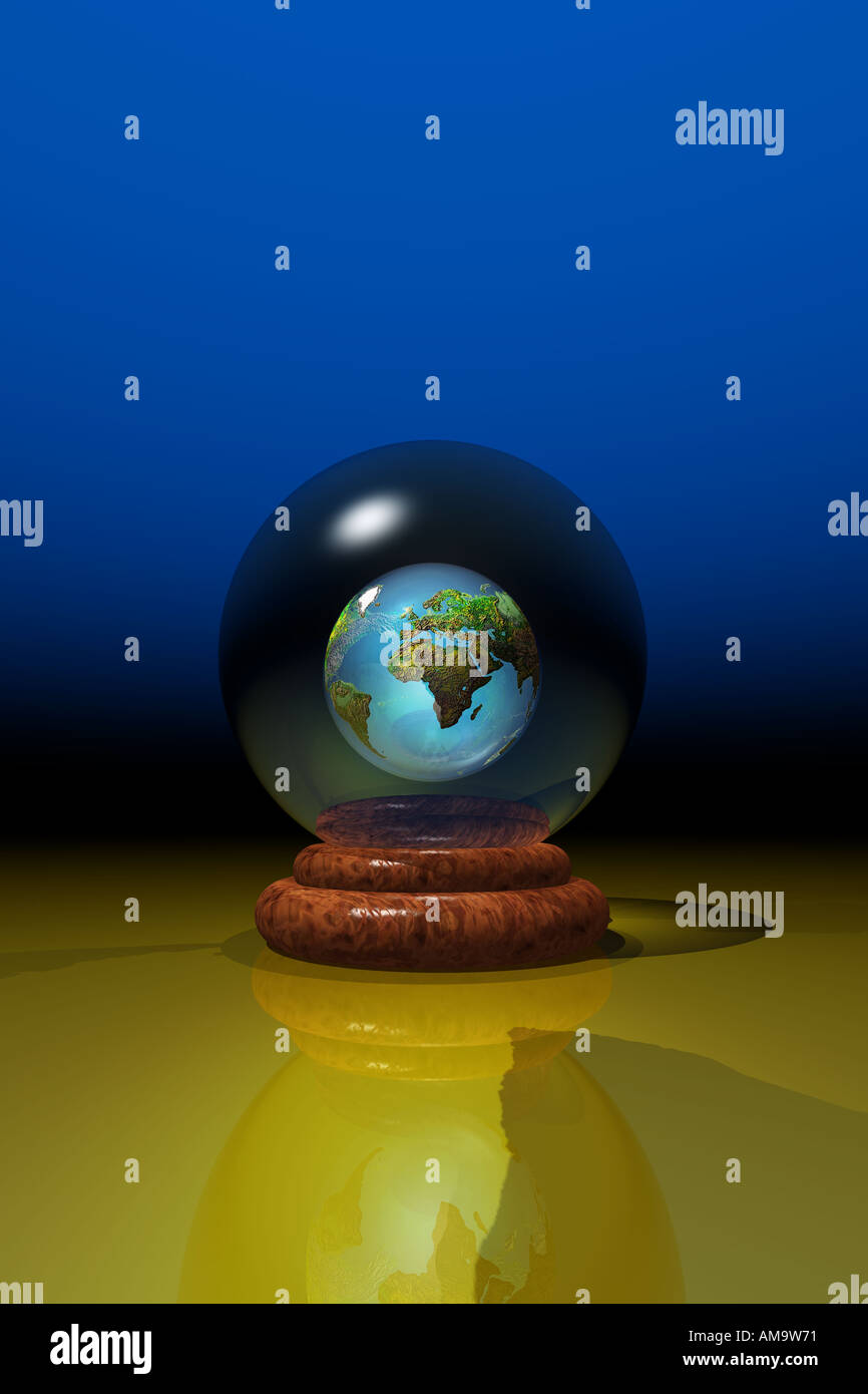 Earth in a crystal ball Stock Photo - Alamy