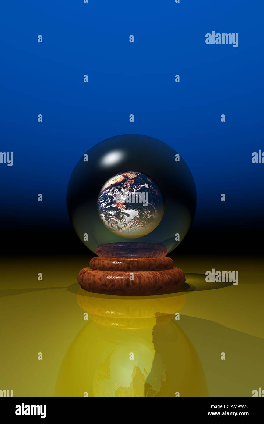 NASA earth in a crystal ball Stock Photo - Alamy