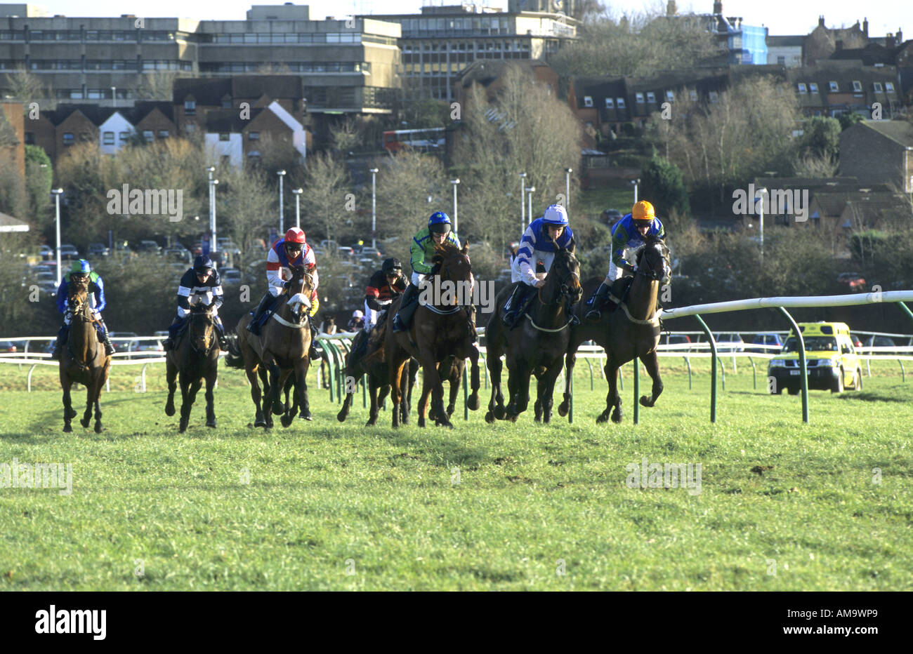 Horse racing at Warwick Races, Warwickshire, England, UK Stock Photo ...
