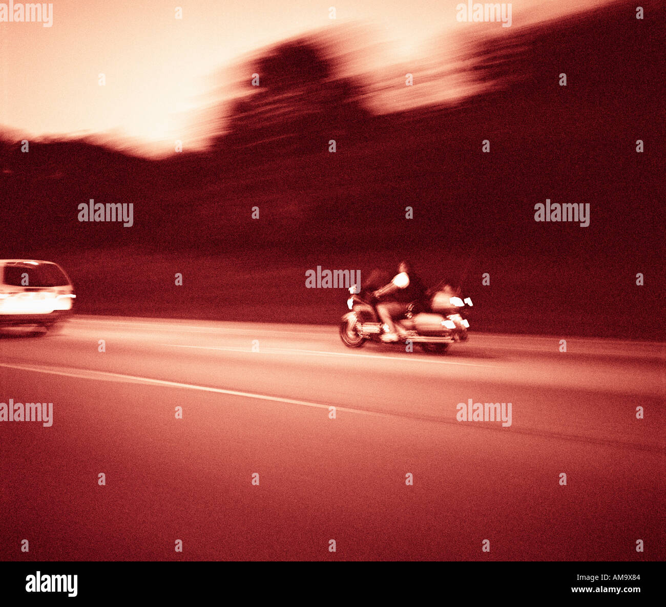 man riding a honda goldwing at night without a helmet on Stock Photo ...