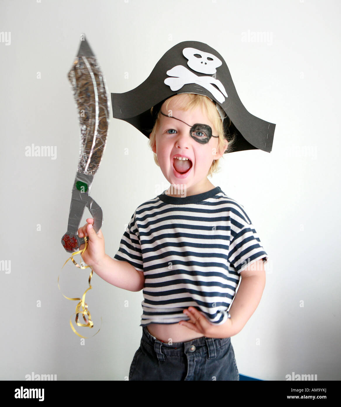 Boy Dressed As A Pirate Stock Photo - Alamy