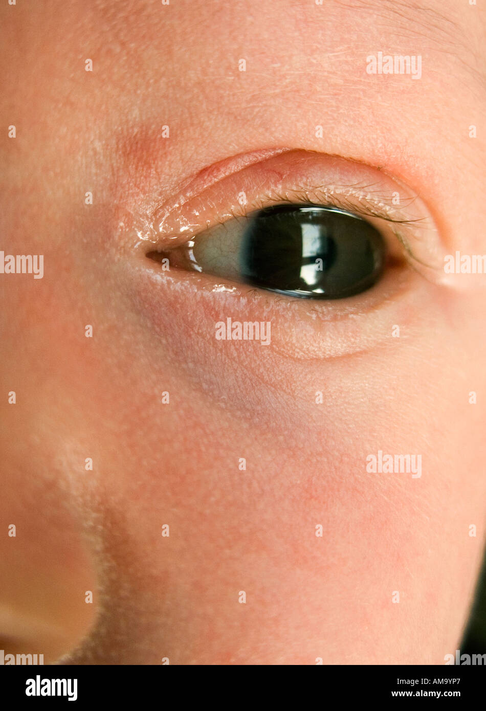 Eye of one week old girl Stock Photo - Alamy