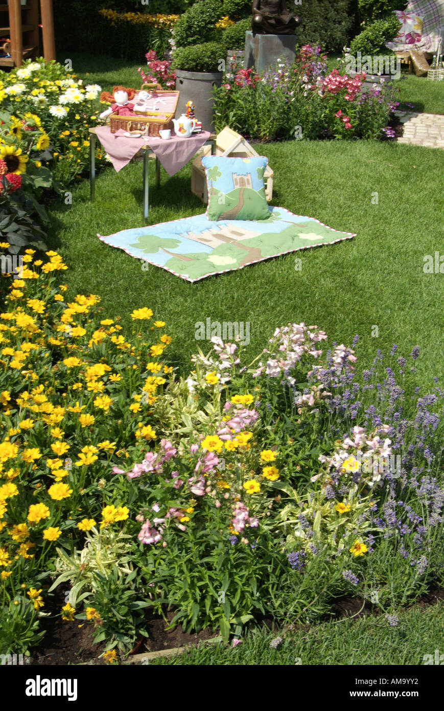 Summer house thatch rural garden Tatton stilt elevated cultivated grow ...