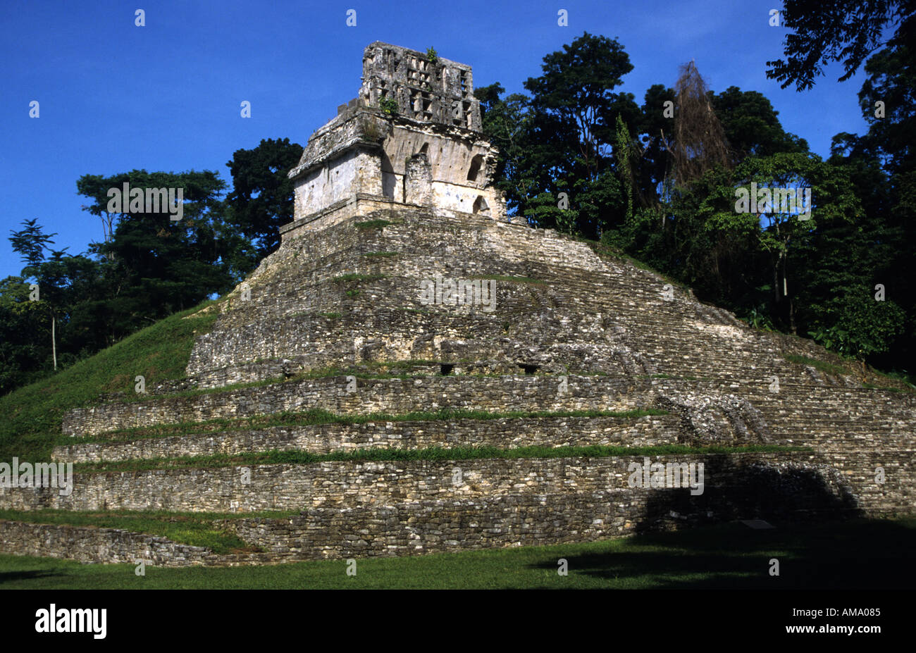 Palenque Temple of the Inscriptions Chiapas province Mexico Stock Photo ...