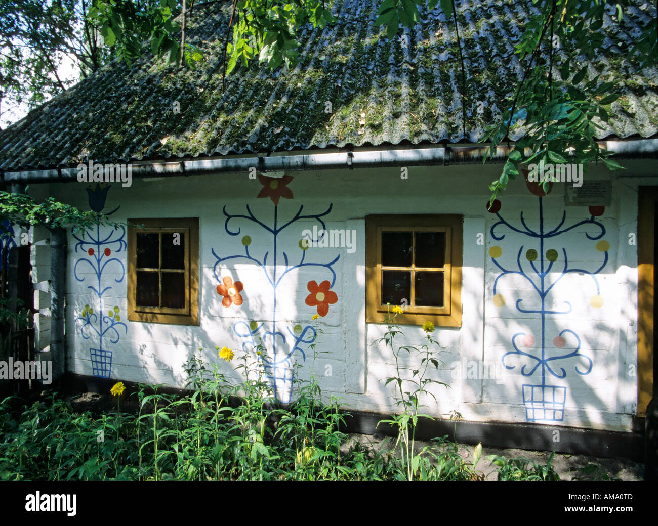 Painted old houses in Lowicz Museum Poland Stock Photo - Alamy
