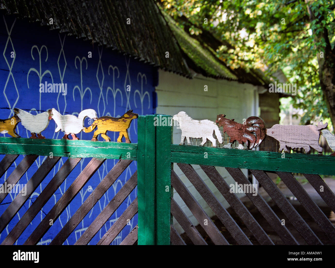 Decorative houses in Lowicz Museum Poland Stock Photo - Alamy