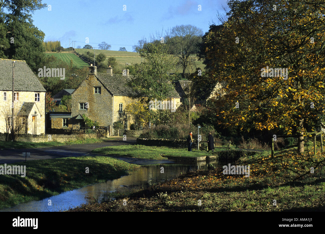 Upper Slaughter village in autumn, Gloucestershire, England, UK Stock ...