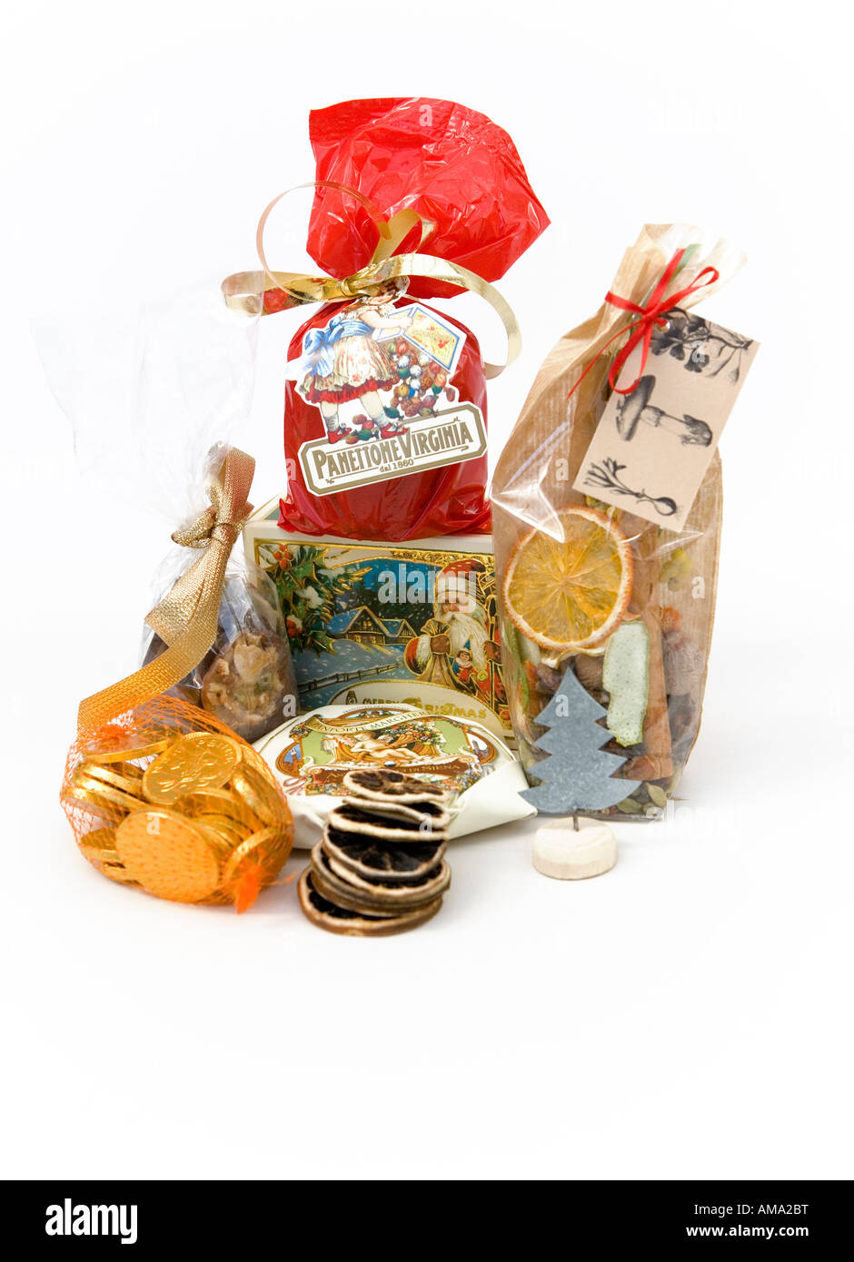 Assorted edible festive gifts Stock Photo - Alamy