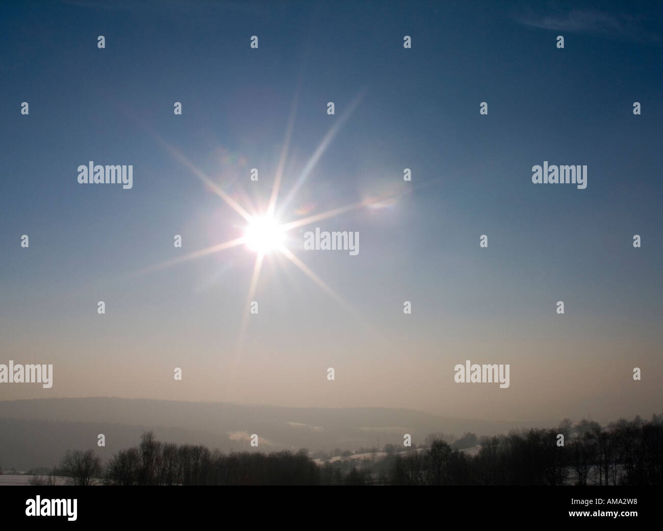 Sky with sun Stock Photo - Alamy