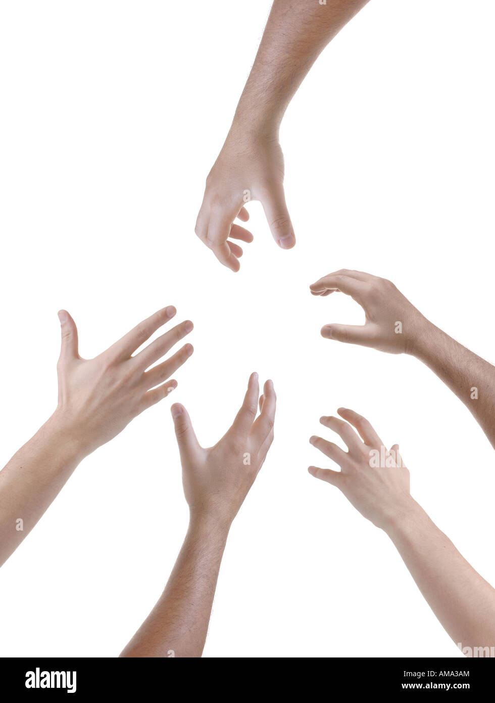 Hands reached out pleading for help Stock Photo - Alamy