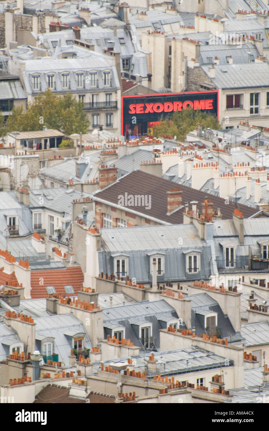 Parisian rooftops from Sacre Coeur Montmartre area of Paris France ...