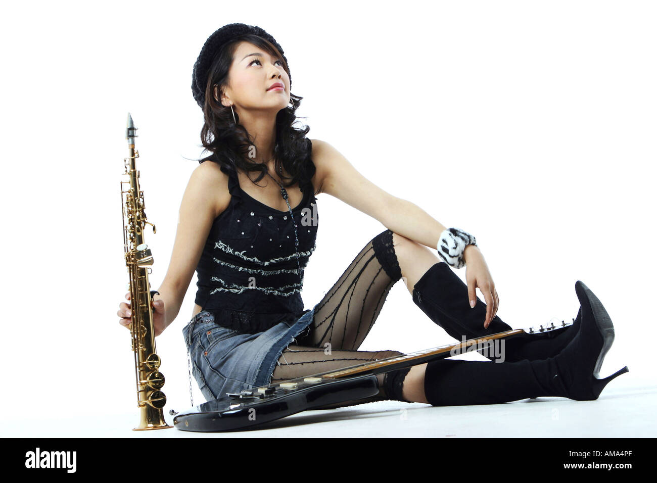 Young woman with instruments Stock Photo - Alamy