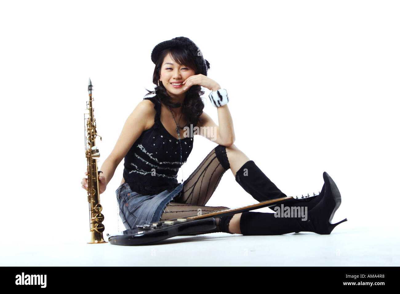 Young woman with instruments Stock Photo - Alamy