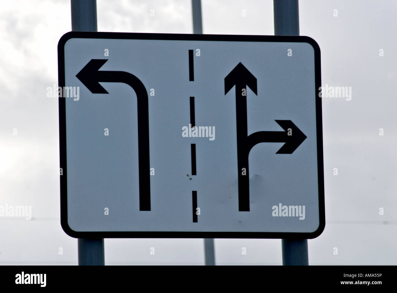 Road traffic sign traffic flow Stock Photo - Alamy