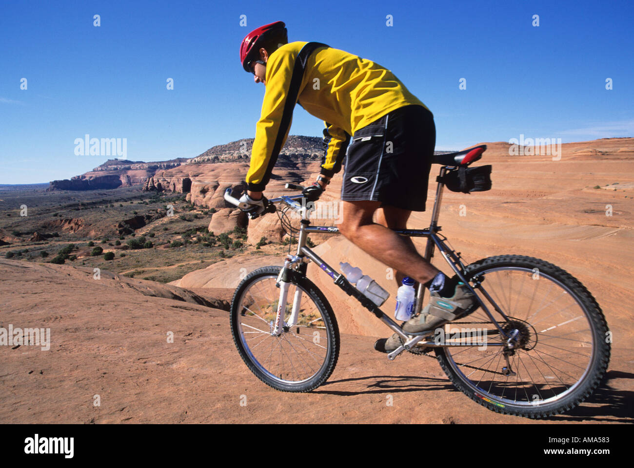 Sport Sports Mountain Biking on famous Slickrock Trail in Moab Utah USA ...