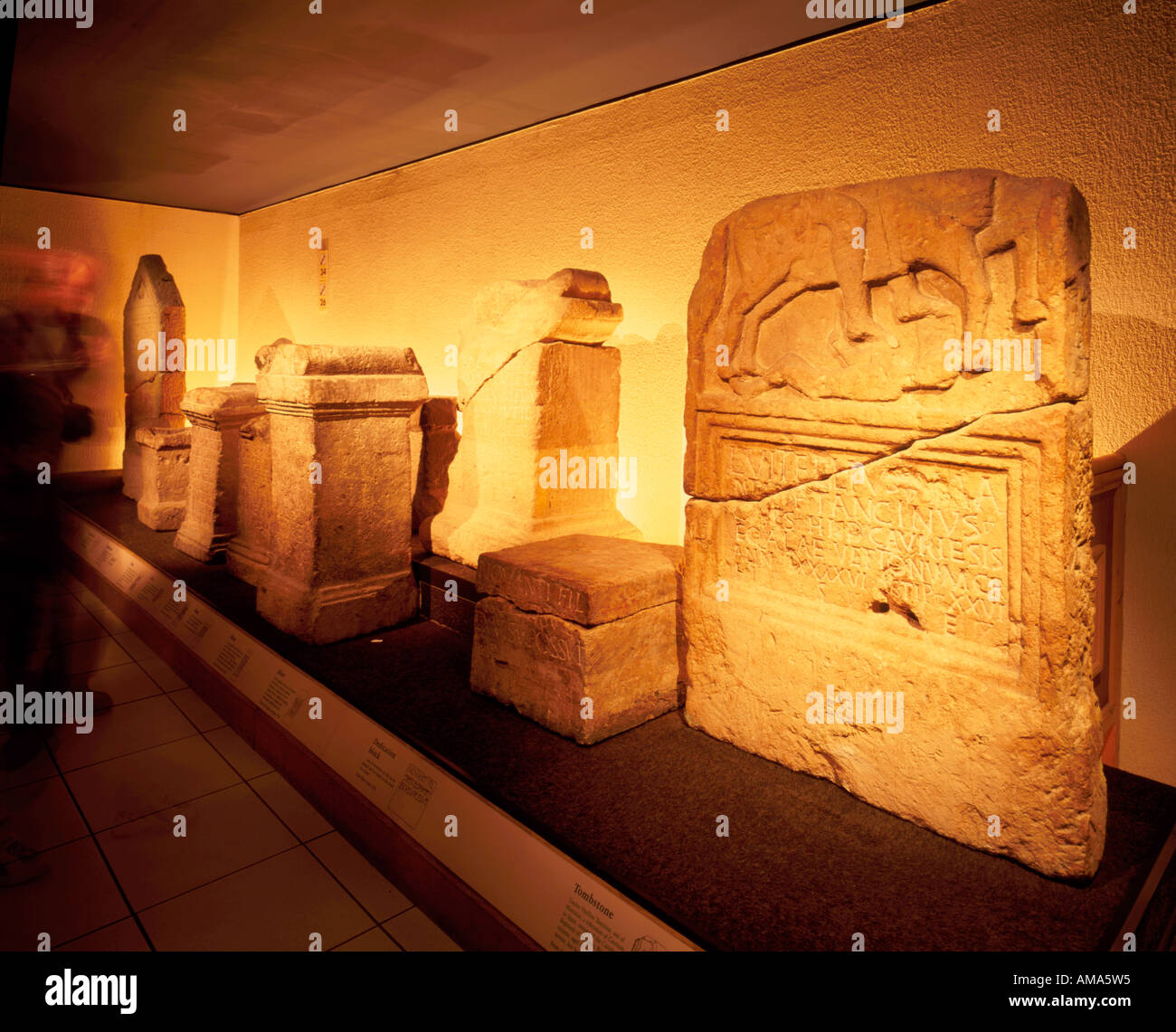 Interior of the Roman Baths Museum in Bath England Stock Photo - Alamy