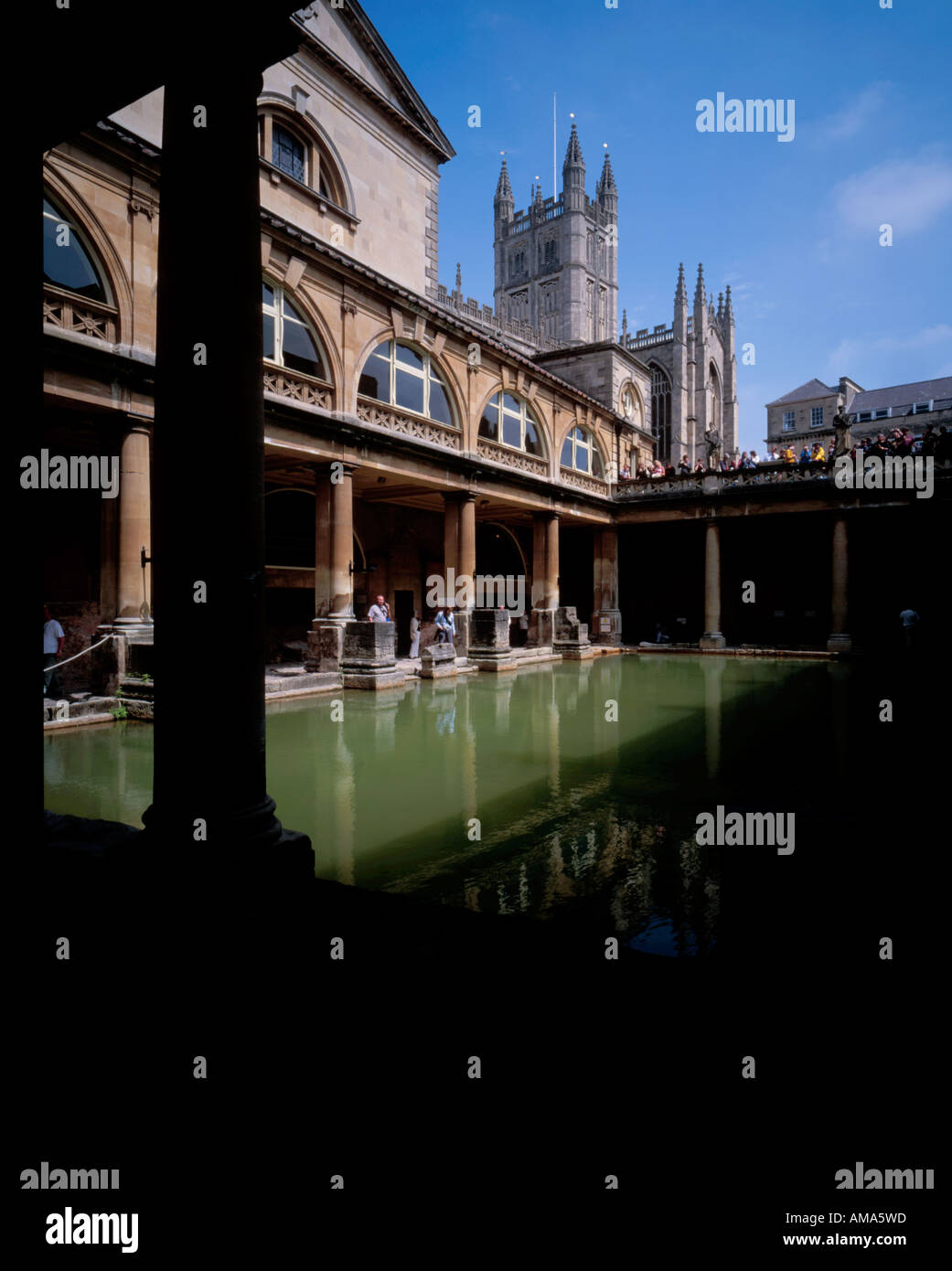 Roman Baths and the Abbey Church Bath England Stock Photo - Alamy